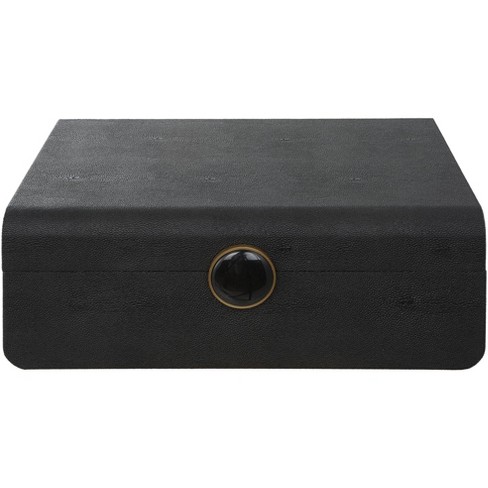 Uttermost Lalique 13" Wide Black Rectangular Decorative Box : Target