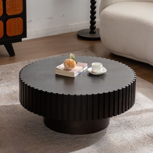 Nicbex Modern Round Handcrafted Relief Coffee Table For Living Room ...