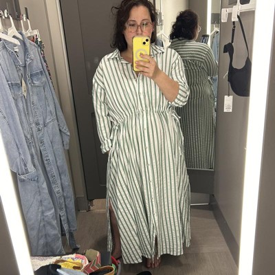 Women's Long Sleeve Cinch Waist Maxi Shirtdress - Universal Thread ...