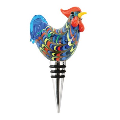 Twine Rooster Bottle Stopper, Glass Rooster Wine Bottle Stopper, Keep ...