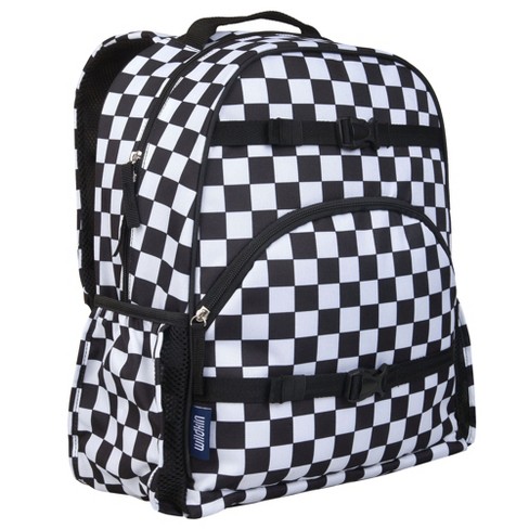 Wildkin Kids Black And White Checkered Large Eco Backpack - 18l : Target
