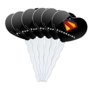 Supergirl 2026 Full Color Shield Name Under Heart Love Cupcake Picks ...