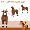 Kids Ride-on Walking Horse with Easy Rolling Wheels, Soft Huggable Body ...