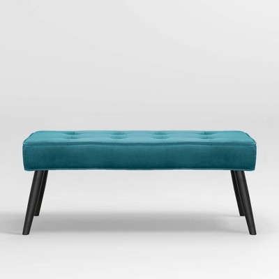 Westintrends Velvet Tufted Bedroom Bench For Living Room & Entryway ...