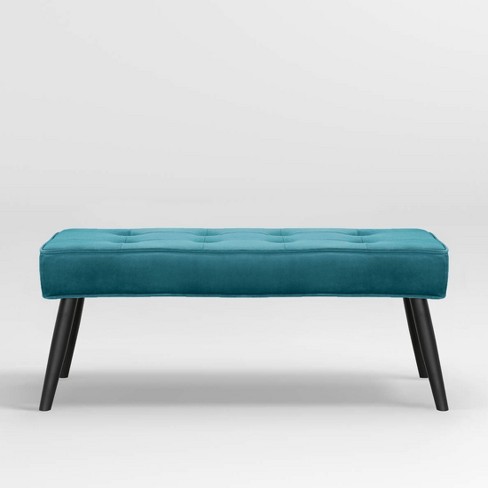 Westintrends Velvet Tufted Bedroom Bench For Living Room & Entryway ...