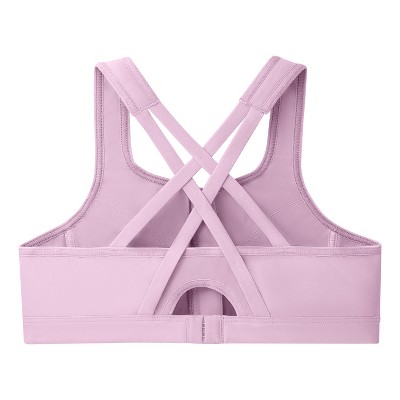 Glamorise Womens Zip Up Front-closure Sports Wirefree Bra 9266 Lavender ...