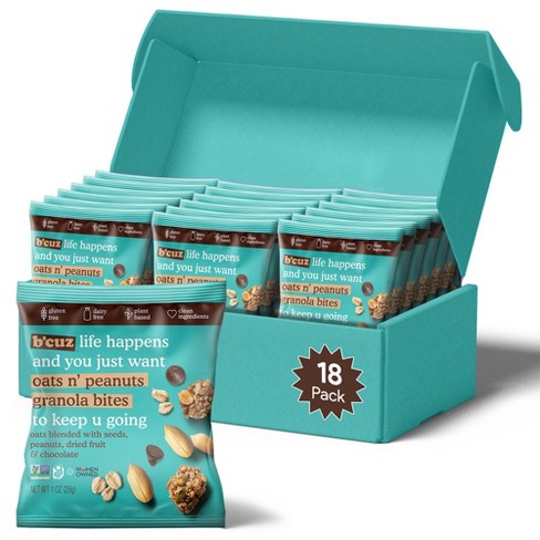 B'cuz Oats 'n Peanuts Granola Bites 1oz-bag Gluten Free Healthy Snacks ...