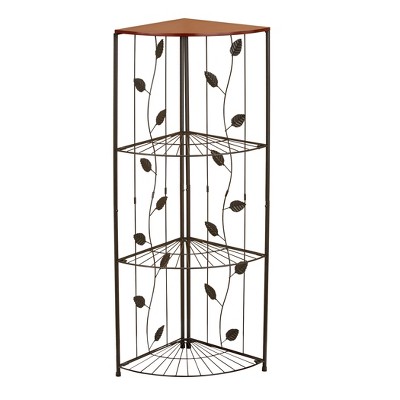 42" 4 Shelf Folding Bookcase Natural - Flora Home: Pine Frame ...