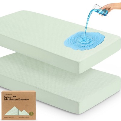 2-pack Protect+ Waterproof Crib Mattress Protector Covers, Quin Quilted ...