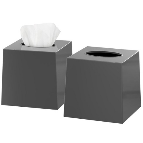 Dwellza Home Square Set Of 2 Plastic Decorative Facial Tissue Box Cover ...