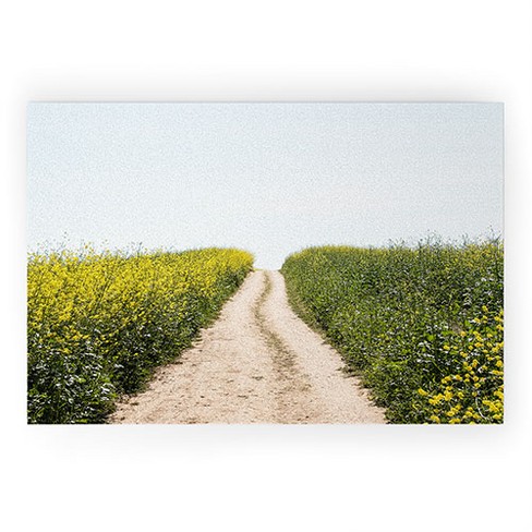 By Brije Black Mustard Flower Field Welcome Mat - Society6 : Target