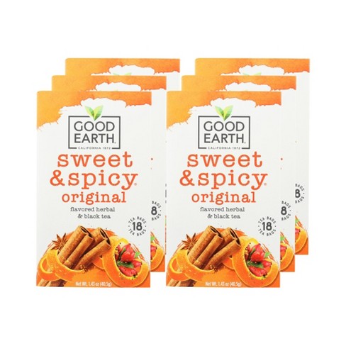 Good Earth Sweet And Spicy Herbal & Black Tea - Case Of 6/18 Bags : Target