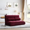 Oris 43" W X 71" D Burgundy Polyester Adjustable Folding Futon Video ...