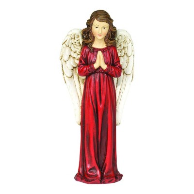 Dicksons Rustic Red White Praying Angel 9 inch Resin Decorative ...