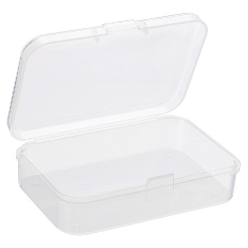 Unique Bargains Plastic Rectangular Storage Case With Hinged Lid 4 Pcs ...
