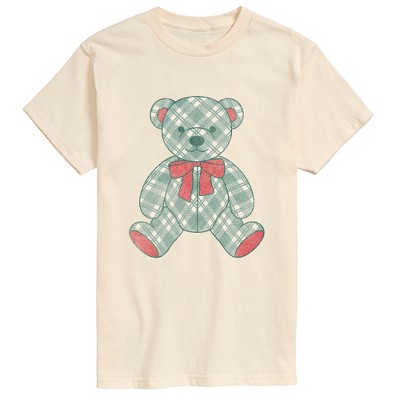 Men's - Instant Message - Plaid Christmas Bear Short Sleeve Graphic T ...