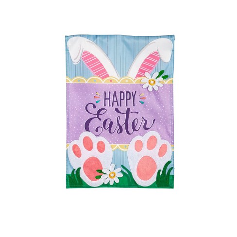 Happy Easter Bunny Applique Garden Flag : Target