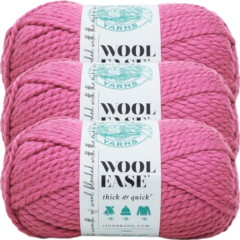 (3 Pack) Lion Brand Wool-ease Thick & Quick Yarn - Raspberry : Target