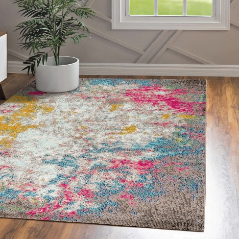 8'x10' Contemporary Pop Modern Abstract Area Rug, Multi/yellow ...