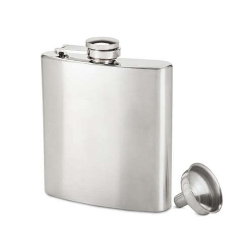 True Stainless Steel Metal Flask With Funnel - Stainless Steel Hip ...