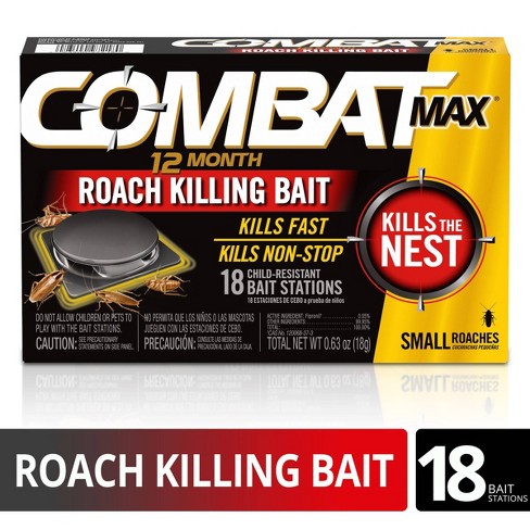 Combat Max 12 Month Roach Killing Bait Small Roach Bait Station - 18ct ...