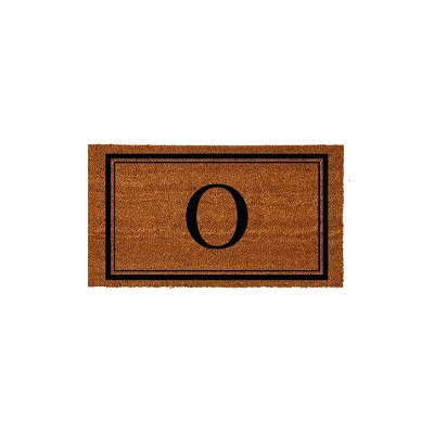 Evergreen Monogram Indoor Outdoor 100% Natural Coir Doormat 28" X 16 ...