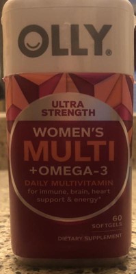 Olly Ultra Strength Women's Multi + Omega-3 Daily Vitamin Softgels ...