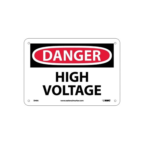 National Marker High Voltage 7x10 .040 Aluminum Danger Sign D49a : Target