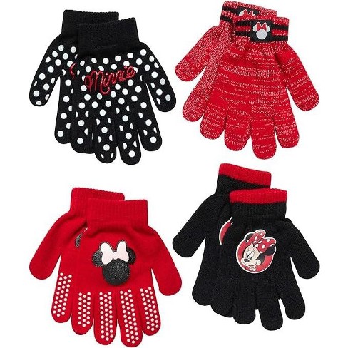 Disney Minnie Mouse Girls 4 Pack Gloves Or Mittens Set, Ages 2-7 : Target