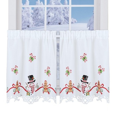 Sheer Voile Vertical Ruffle Window Kitchen Curtain, 24" Tier Pair ...