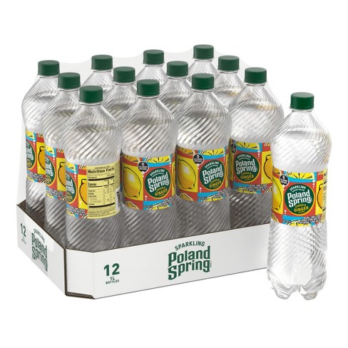 Poland Spring Lemon Ginger Sparkling Water - 12pk/1l Bottles : Target