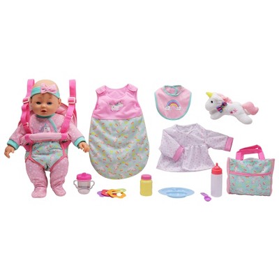 Dream Collection: 16" Baby Doll Traveling Set In Blue : Target