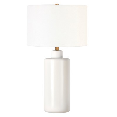 Hudson & Canal 27" Tall Ceramic Table Lamp With Fabric Shade Matte ...