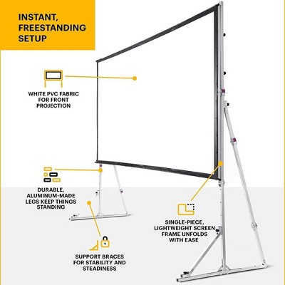 Kodak 120” Fast-folding Portable Projector Screen With Stand - White ...