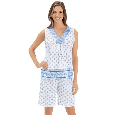 Collections Etc Border Print Pj Shorts Set : Target