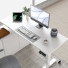 Single Motor Height Adjustable L-Shaped Standing Desk, White Storage ...