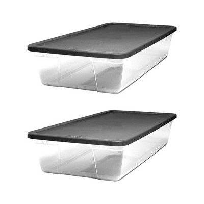 Homz Multipurpose 18 Gallon Stackable Plastic Storage Container Tote ...