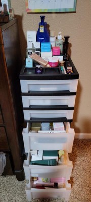 Iris Drawer Storage Cart With Organizer Top Black : Target