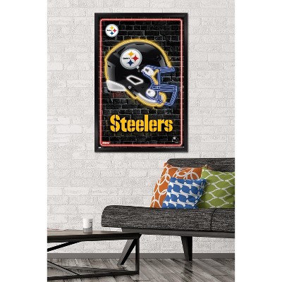 Trends International Nfl Pittsburgh Steelers - Neon Helmet 23 Framed ...