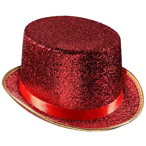 Dress Up America Shiny Top Hat For Adults - Red : Target