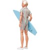 Barbie: The Movie Ken Doll Wearing Pastel Striped Beach Matching Set : Target