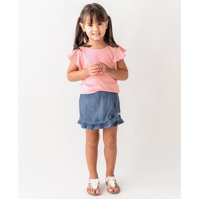 Rufflebutts Ruffled Skort - Light Wash Denim, Size: 4t : Target