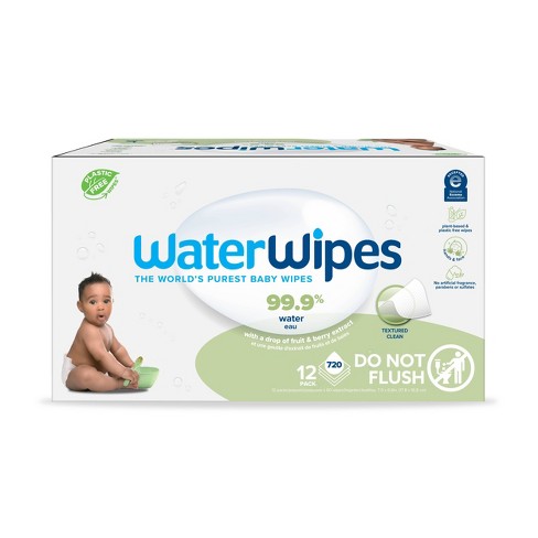 Waterwipes Plastic-free Textured Unscented 99.9% Water Based Baby Wipes ...