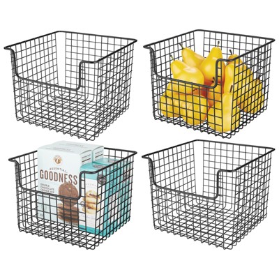 Mdesign Classico Metal Wire Food Organizer Basket With Open Dip Front ...