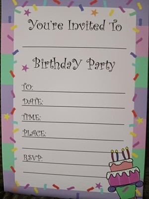 Invitation Cards – 24-pack Birthday Party Invitation Cards, Fill-in ...
