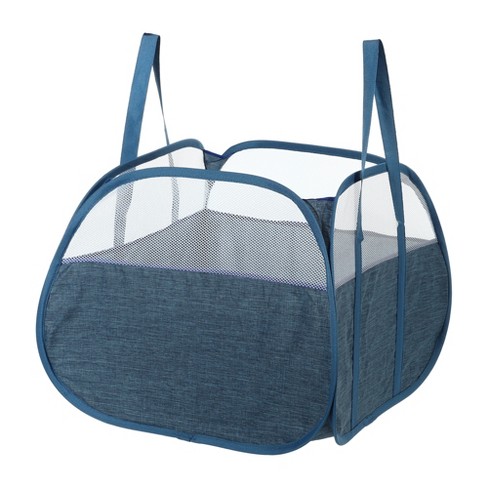 Unique Bargains 5492 Cubic-in Folding Laundry Basket 1 Pc Blue : Target