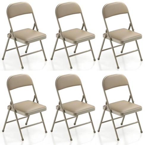 Sugift Set Of 6 Folding Chairs Metal Frame With Padded Seats : Target