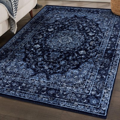 Luxe Weavers Oriental Medallion Area Rug, Navy 5x7 : Target