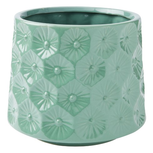 The Lakeside Collection Textured Floral Planters - Green : Target