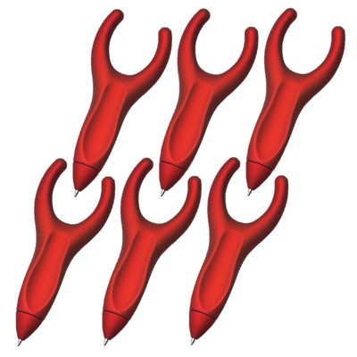 Penagain Ergo-Sof Retractable Ballpoint Pen, Red, Black Ink, Pack of 6 ...